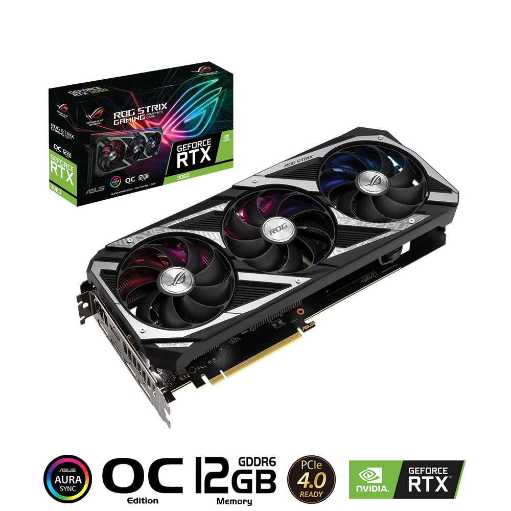 VGA ASUS ROG STRIX RTX 3060 O12GB GAMING